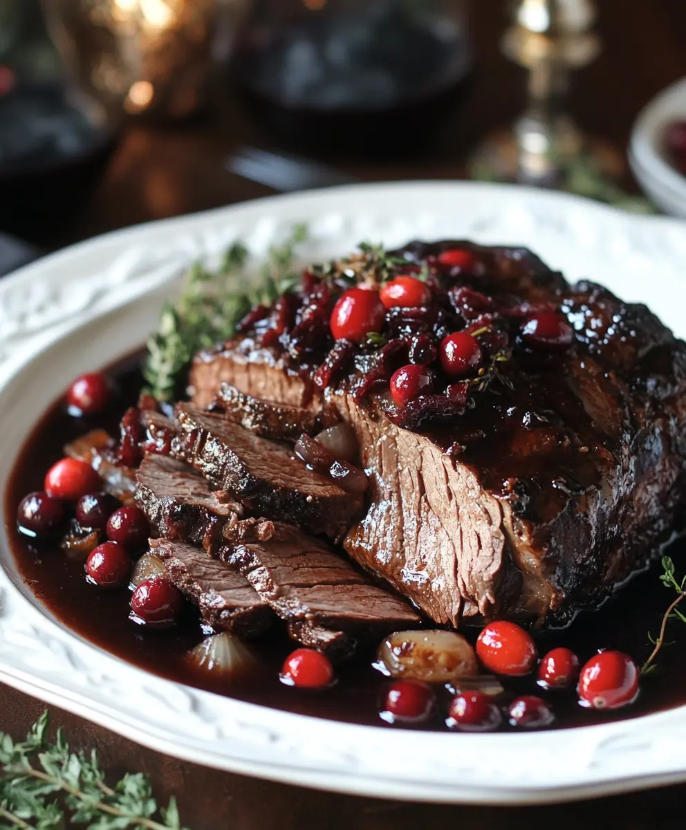 Slow-Braised Beef Roast with Cranberry Balsamic Glaze Recipe - memorecipes