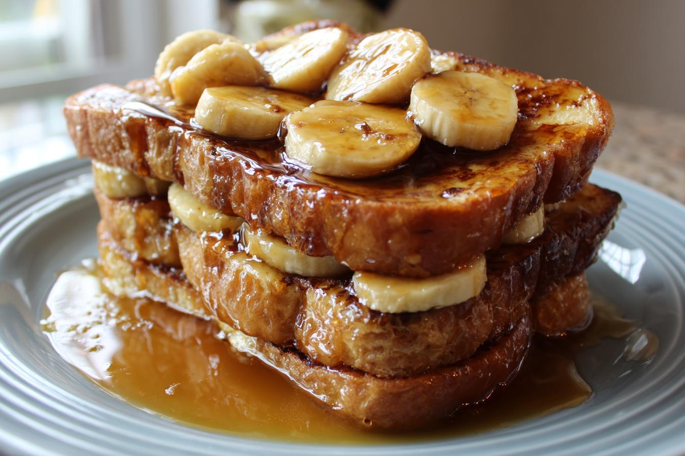 Crazy Bananas Foster French Toast in 1 pan - memorecipes